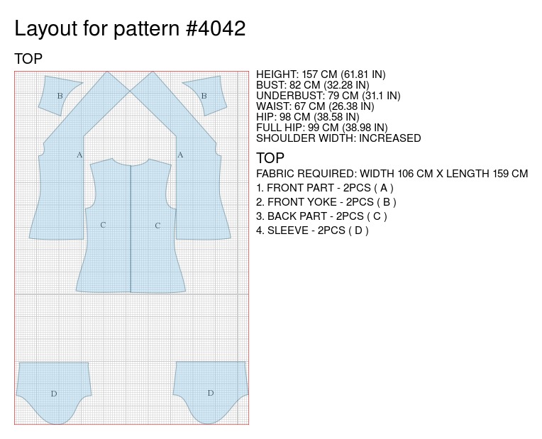 Blouse With Cross-Over Collar - Sewing Pattern #4042. Made-to-measure ...