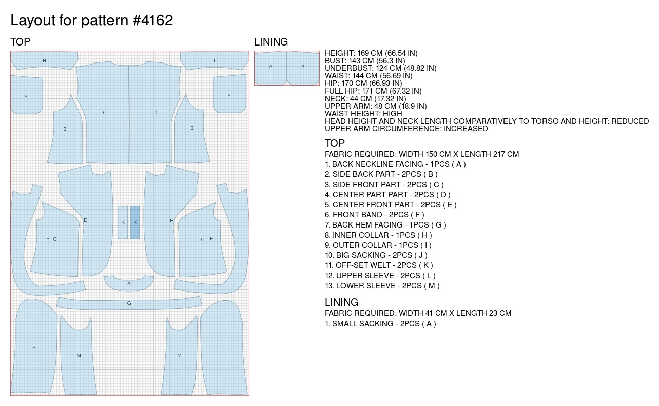 Classical Jacket - Sewing Pattern #4162. Made-to-measure sewing pattern ...