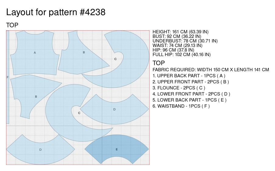 Chiffon Blouse - Sewing Pattern #4238. Made-to-measure sewing pattern ...