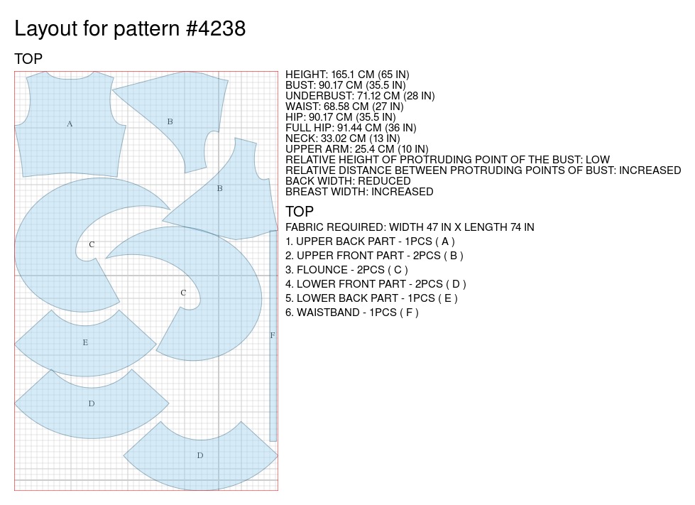 Chiffon Blouse - Sewing Pattern #4238. Made-to-measure sewing pattern ...