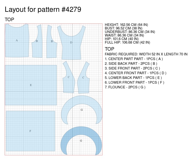 Dress With Flounces - Sewing Pattern #4279. Made-to-measure sewing ...
