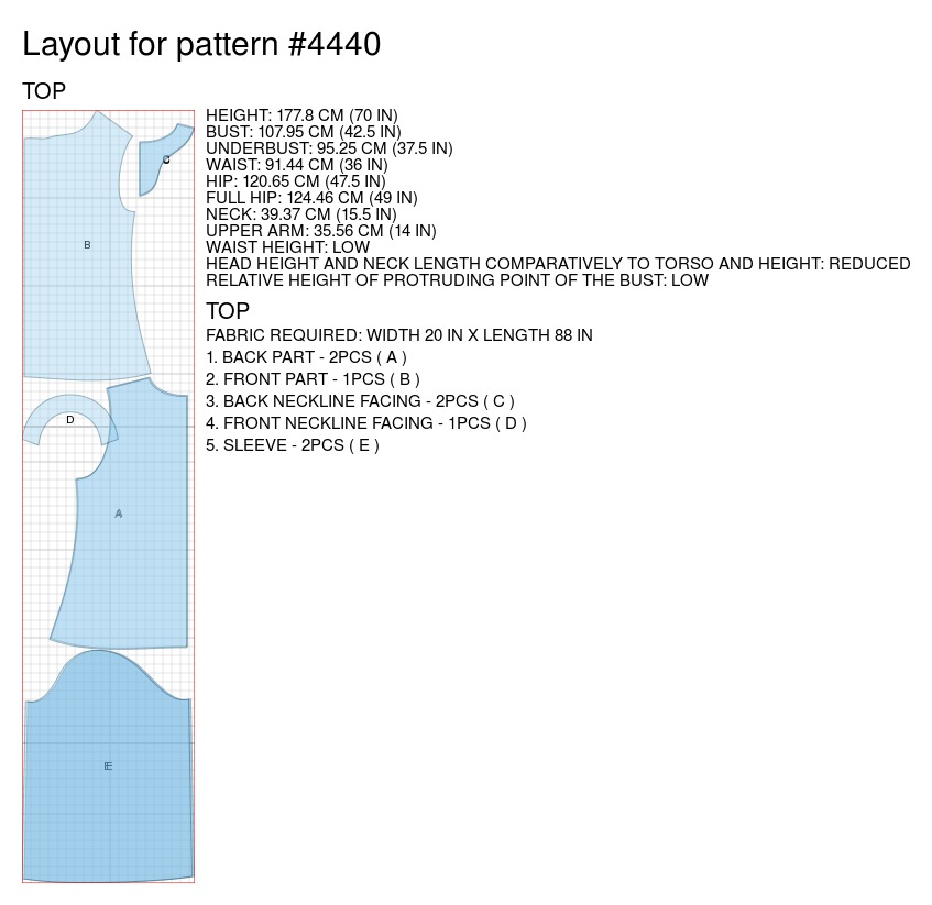 Straight Blouse With Gathers - Sewing Pattern #4440. Made-to-measure ...