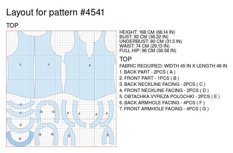 Chiffon Top - Sewing Pattern #4541. Made-to-measure sewing pattern from ...
