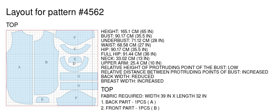 Straight Blouse - Sewing Pattern #4562. Made-to-measure sewing pattern ...