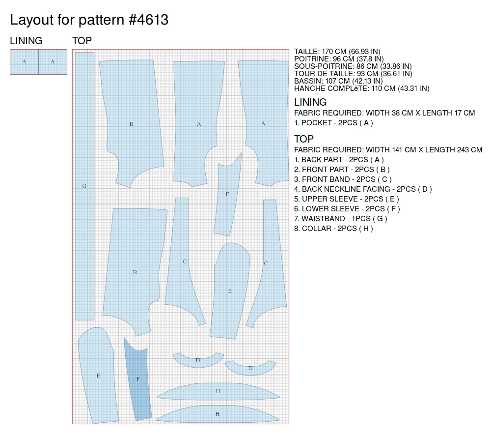 Coat With Slant Pockets - Sewing Pattern #4613. Made-to-measure sewing ...