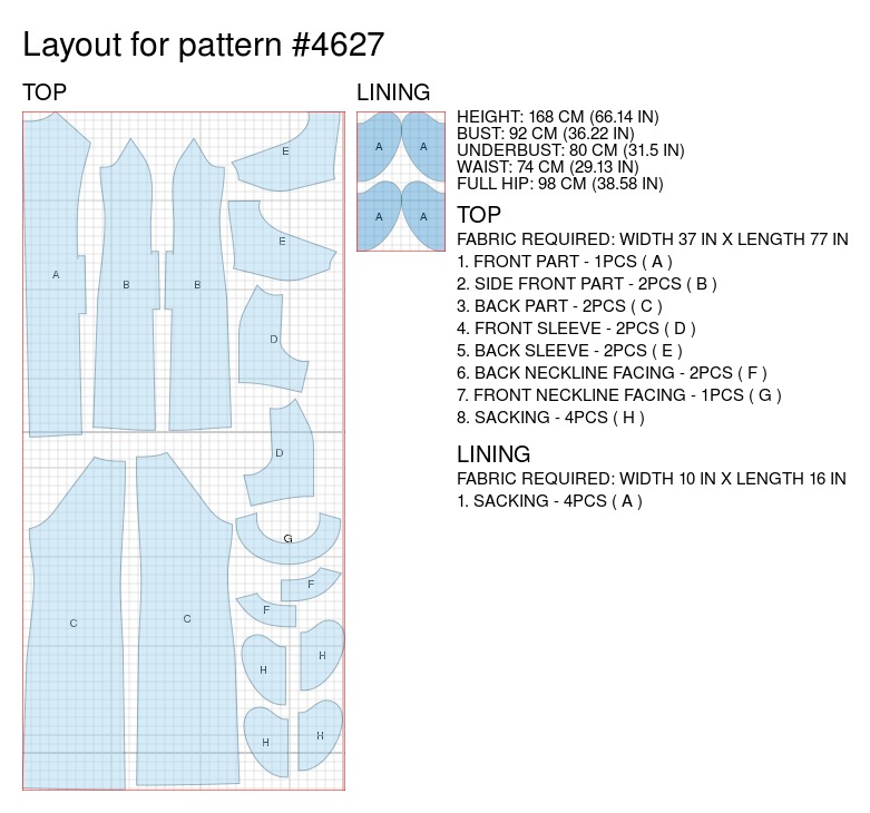 Dress With Pleat On Front - Sewing Pattern #4627. Made-to-measure ...