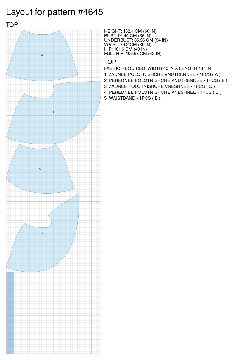 Double Skirt - Sewing Pattern #4645. Made-to-measure sewing pattern ...