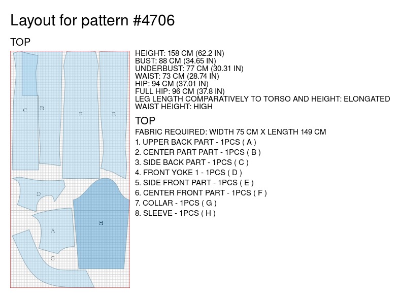 Dress With Yoke - Sewing Pattern #4706. Made-to-measure sewing pattern ...