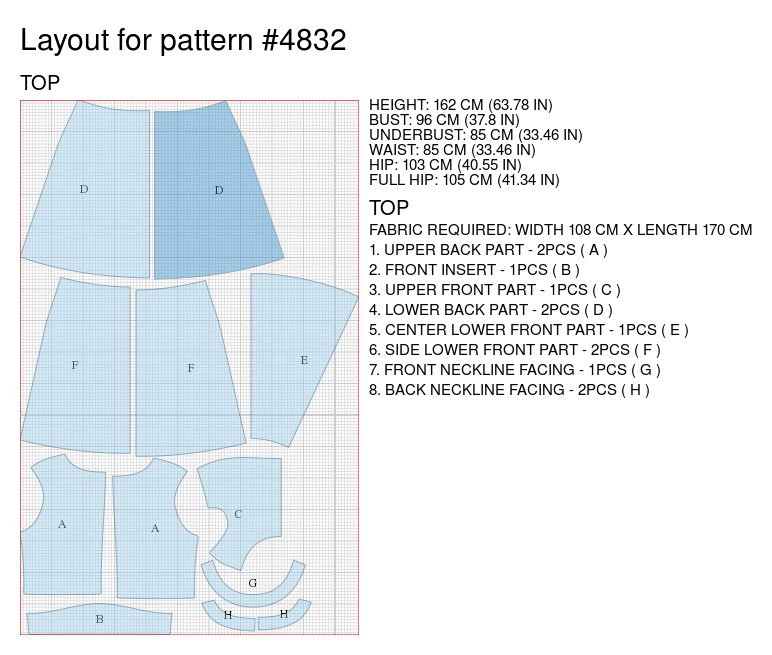 Dress With Waist Inset - Sewing Pattern #4832. Made-to-measure sewing ...