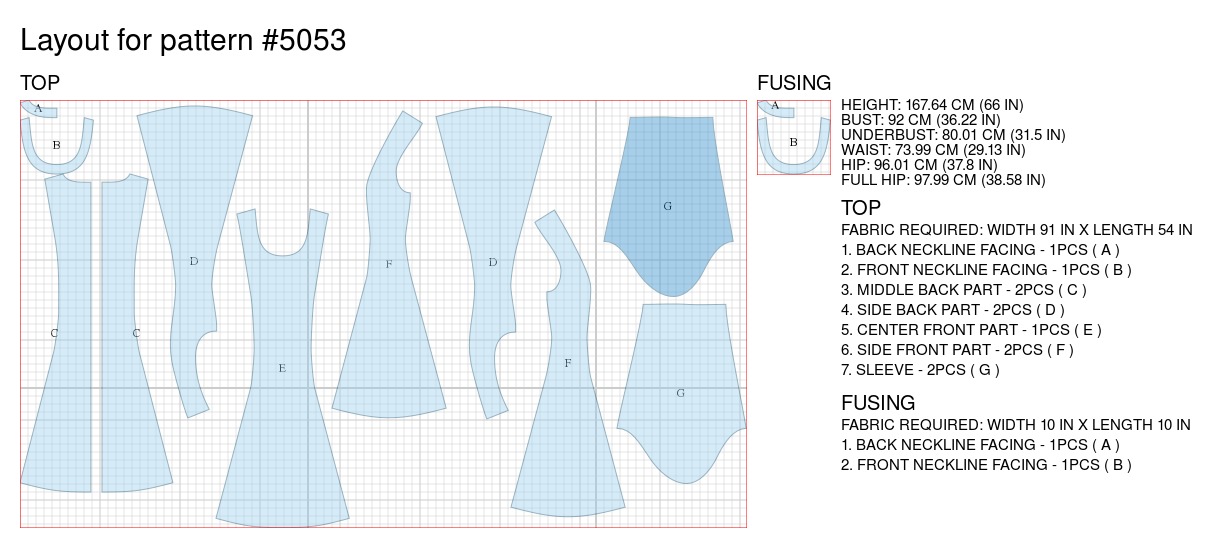 Flared Dress - Sewing Pattern #5053. Made-to-measure sewing pattern ...