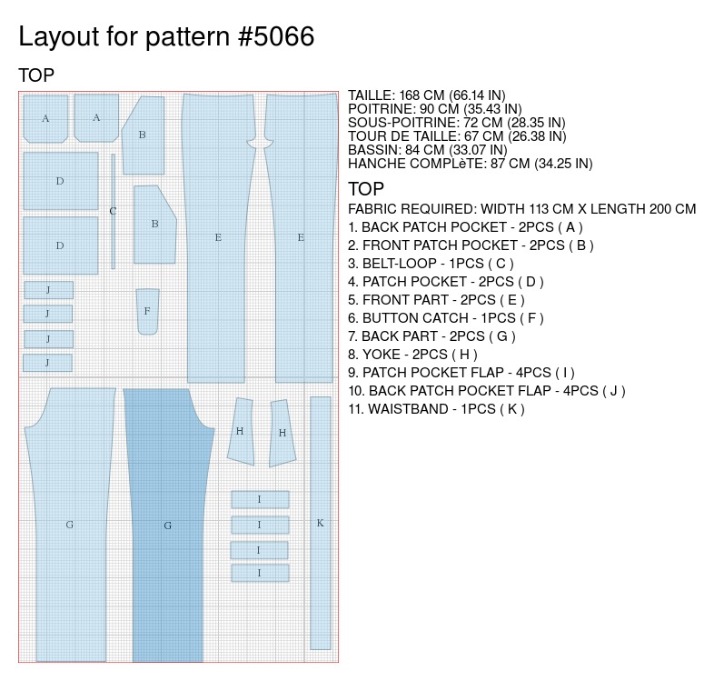 Pants With Patch Pockets - Sewing Pattern #5066. Made-to-measure sewing ...