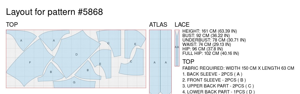 Chiffon Top - Sewing Pattern #5868. Made-to-measure sewing pattern from ...