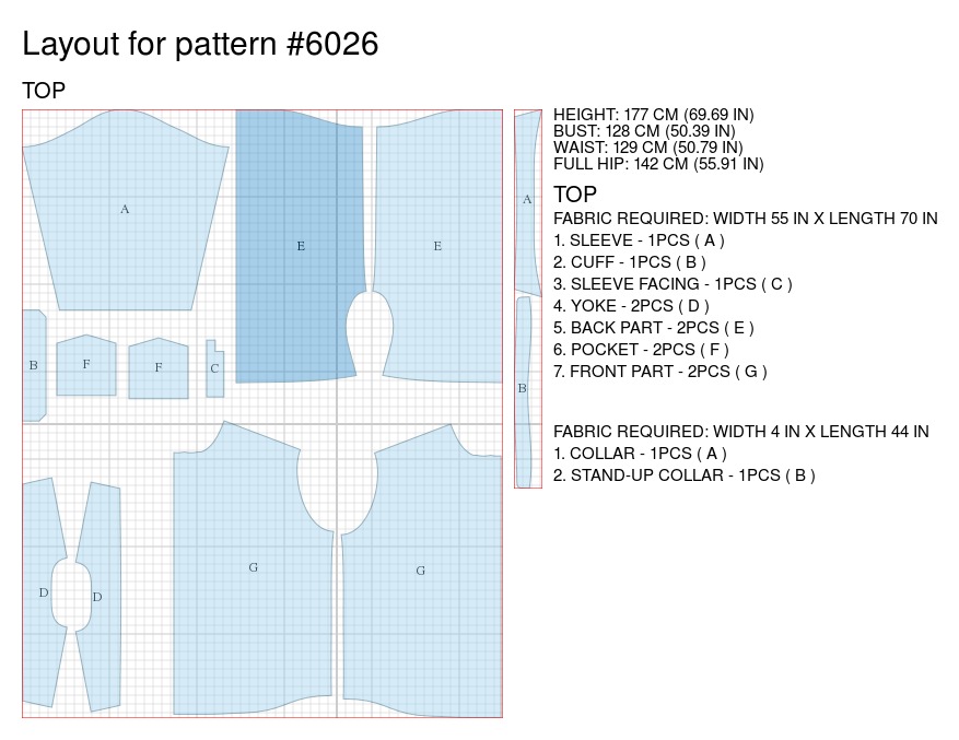 Shirt - Sewing Pattern #6026. Made-to-measure sewing pattern from ...