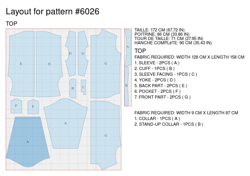 Shirt - Sewing Pattern #6026. Made-to-measure sewing pattern from ...
