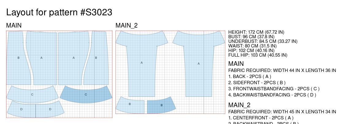 Skirt With Side Insets - Sewing Pattern #S3023. Made-to-measure sewing ...