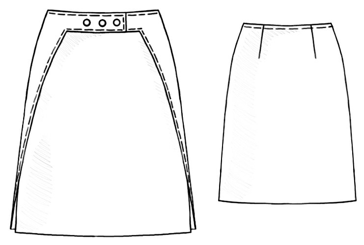 Skirt With Decorative Closure - Sewing Pattern #5181. Made-to-measure ...