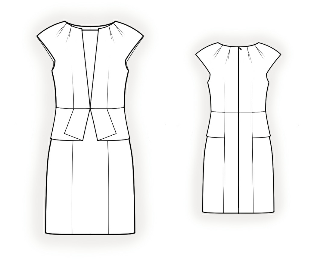 Dress With Basque - Sewing Pattern #4189. Made-to-measure sewing ...