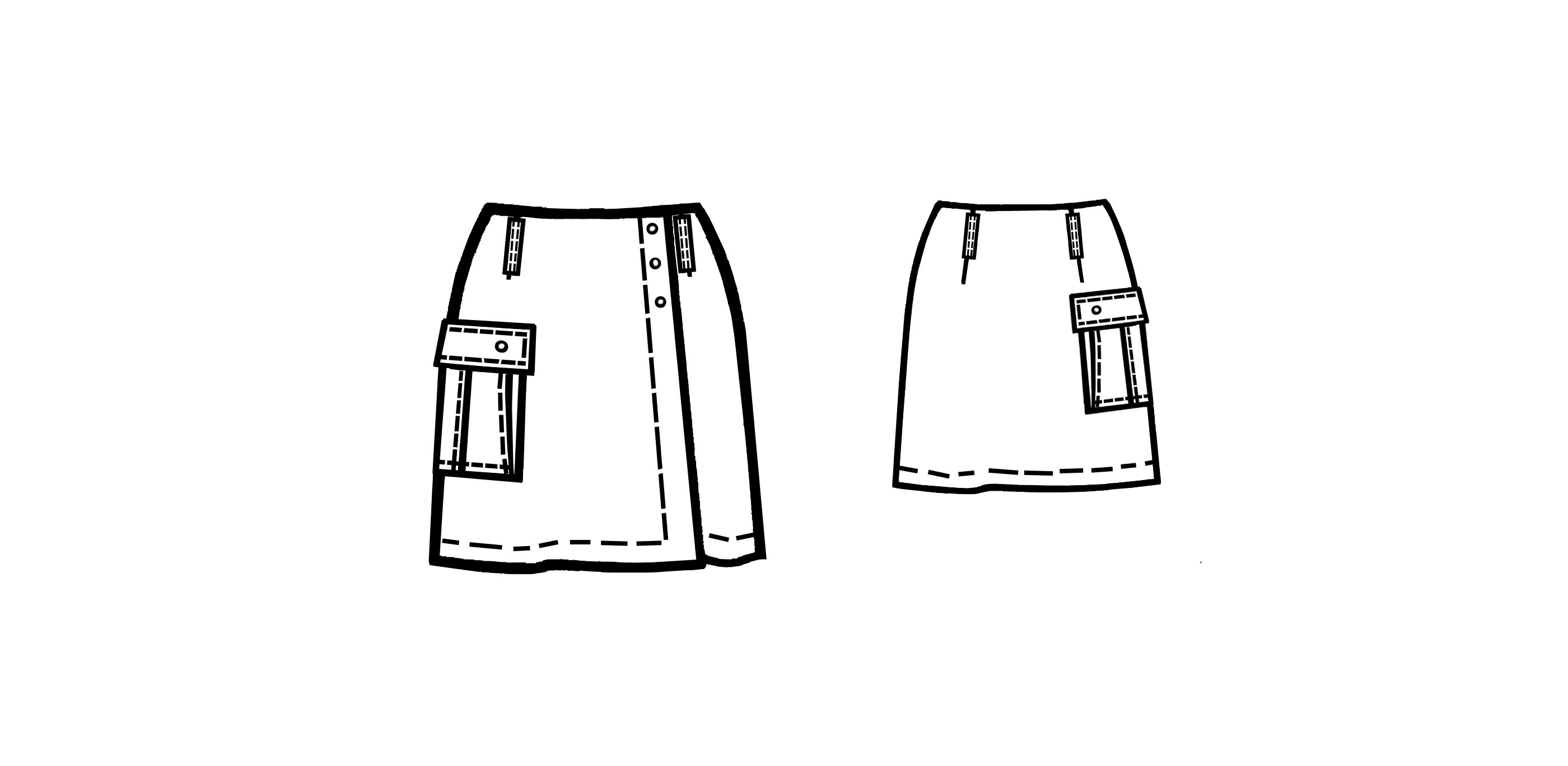 Skirt With Patch Pocket - Sewing Pattern #5093. Made-to-measure sewing ...