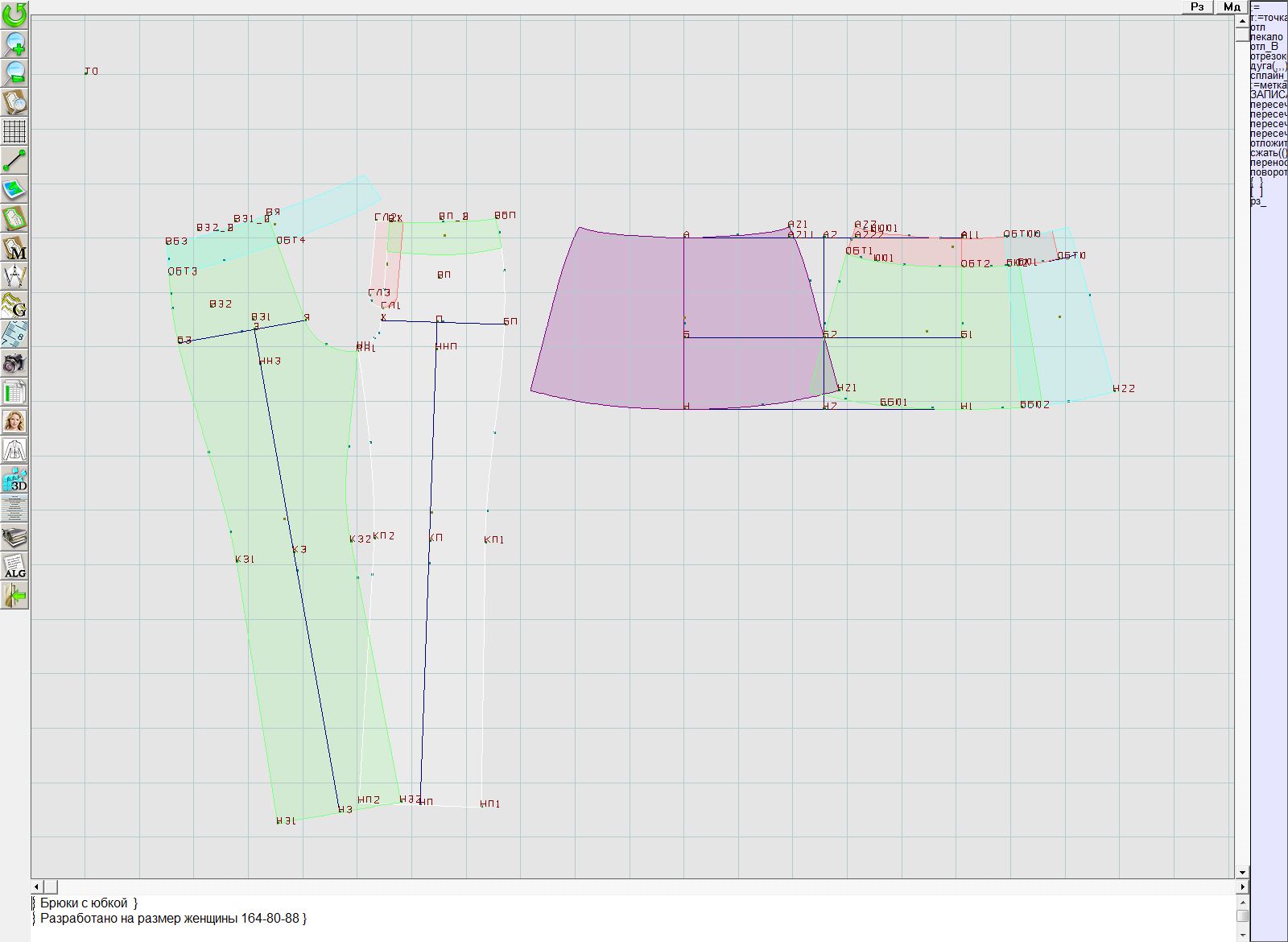 Pants With Skirt - Sewing Pattern #5068. Made-to-measure sewing pattern ...