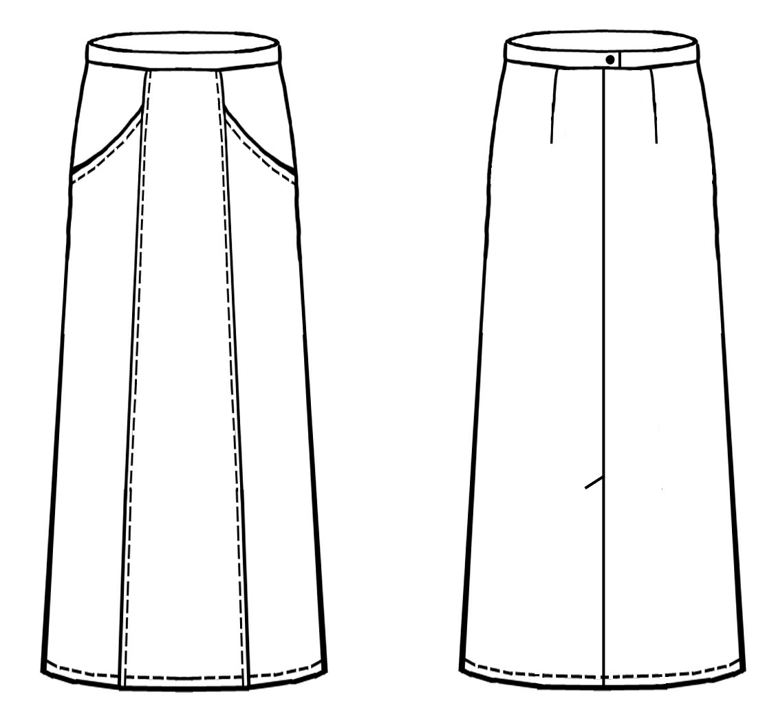 Skirt With Pockets - Sewing Pattern #5025. Made-to-measure sewing ...