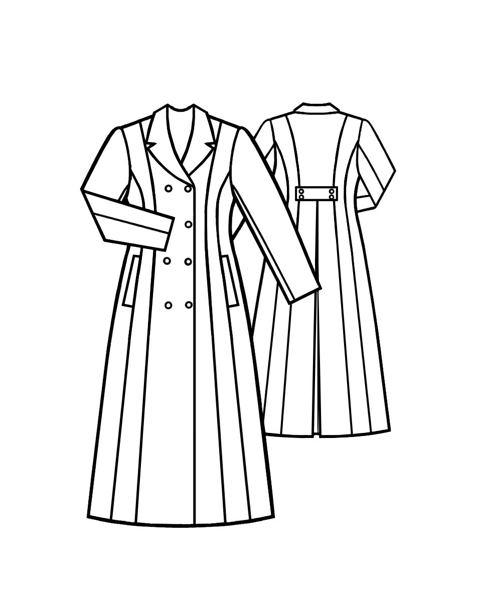 Long Coat With Shawl Collar - Sewing Pattern #5006. Made-to-measure ...
