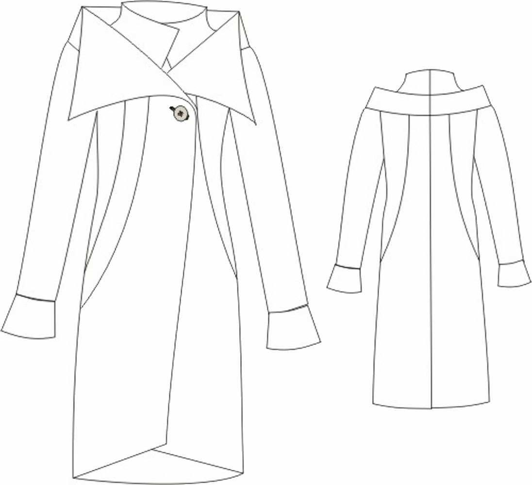 Coat From Crêpe And Atlas - Sewing Pattern #2019. Made-to-measure ...
