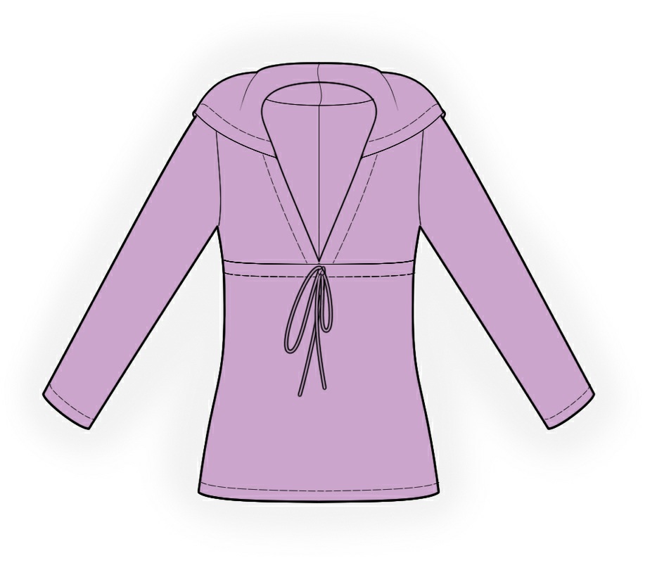 Hooded Blouse - Sewing Pattern #4161. Made-to-measure sewing pattern ...