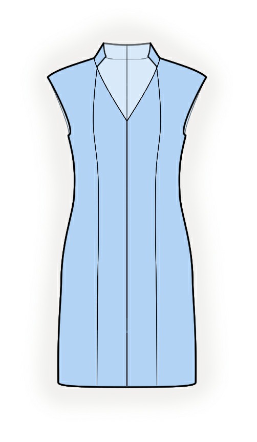 Dress With Princess Seams From Neckline - Sewing Pattern #4156. Made-to ...