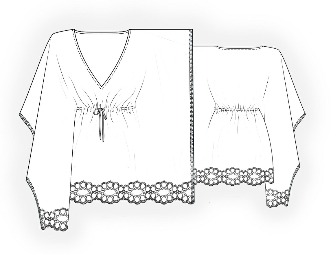 Beach Coverup - Sewing Pattern #4130. Made-to-measure sewing pattern ...