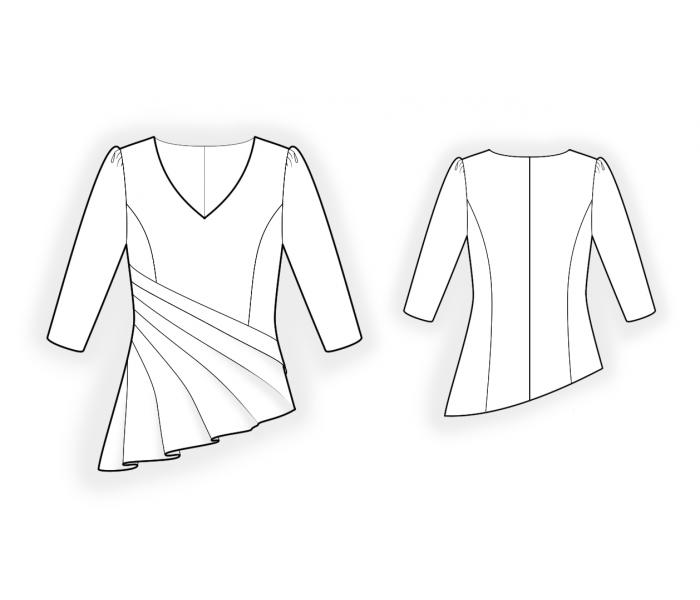 Blouse With Pleats - Sewing Pattern #4419. Made-to-measure sewing ...