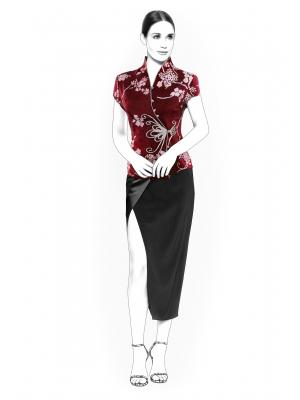 China Style Blouse - Sewing Pattern #4516. Made-to-measure sewing ...