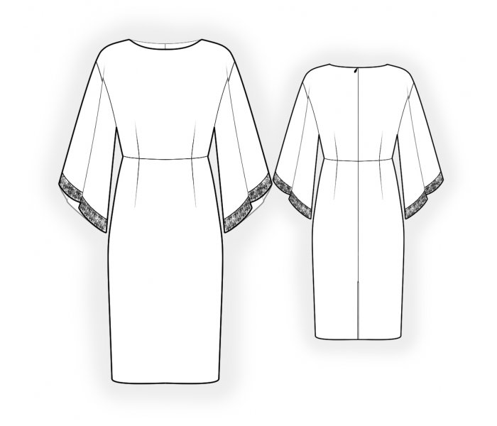 Kimono Dress - Sewing Pattern #4752. Made-to-measure sewing pattern ...