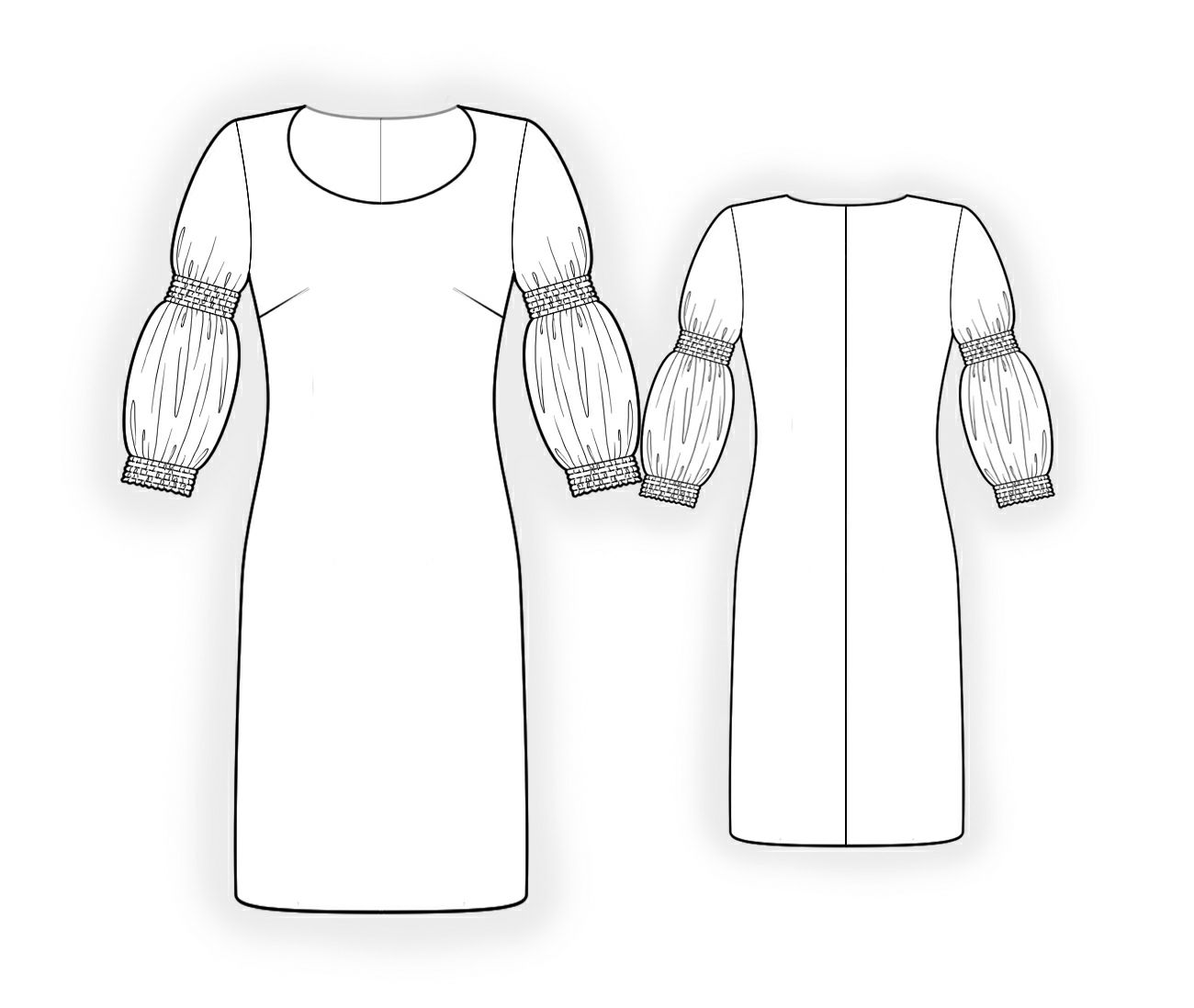 Dress From Knit Fabric - Sewing Pattern #4072. Made-to-measure sewing ...