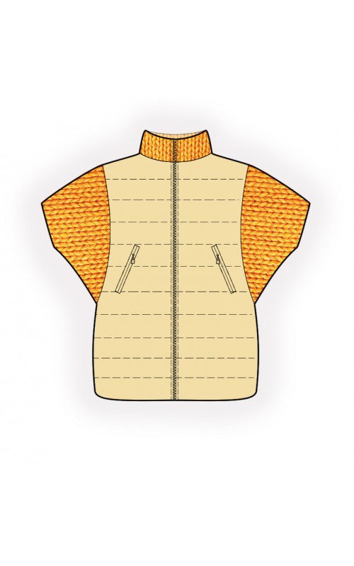 Jacket With Knit Sleeves - Sewing Pattern #4798. Made-to-measure sewing ...