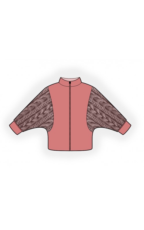 Jacket With Knit Sleeves - Sewing Pattern #4818. Made-to-measure sewing ...