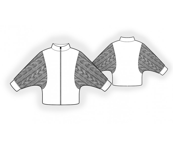 Jacket With Knit Sleeves - Sewing Pattern #4818. Made-to-measure sewing ...