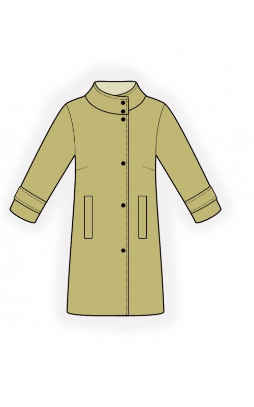 Coat With Stand Collar - Sewing Pattern #4866. Made-to-measure sewing ...