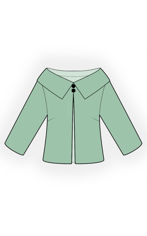 Short Jacket - Sewing Pattern #4873. Made-to-measure sewing pattern ...