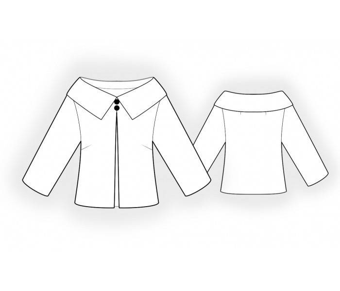 Short Jacket - Sewing Pattern #4873. Made-to-measure sewing pattern ...