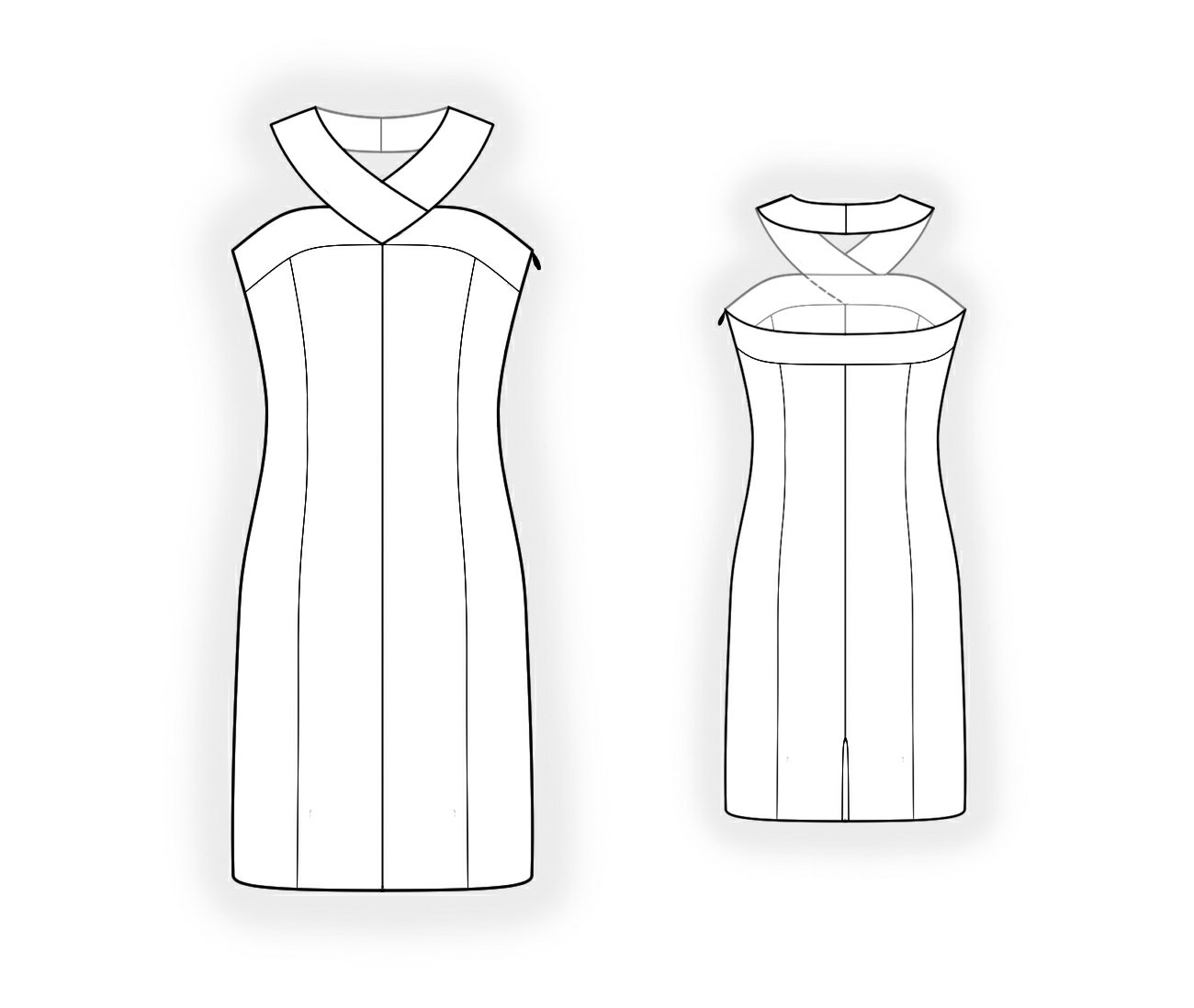 Silk Dress - Sewing Pattern #4054. Made-to-measure sewing pattern from ...