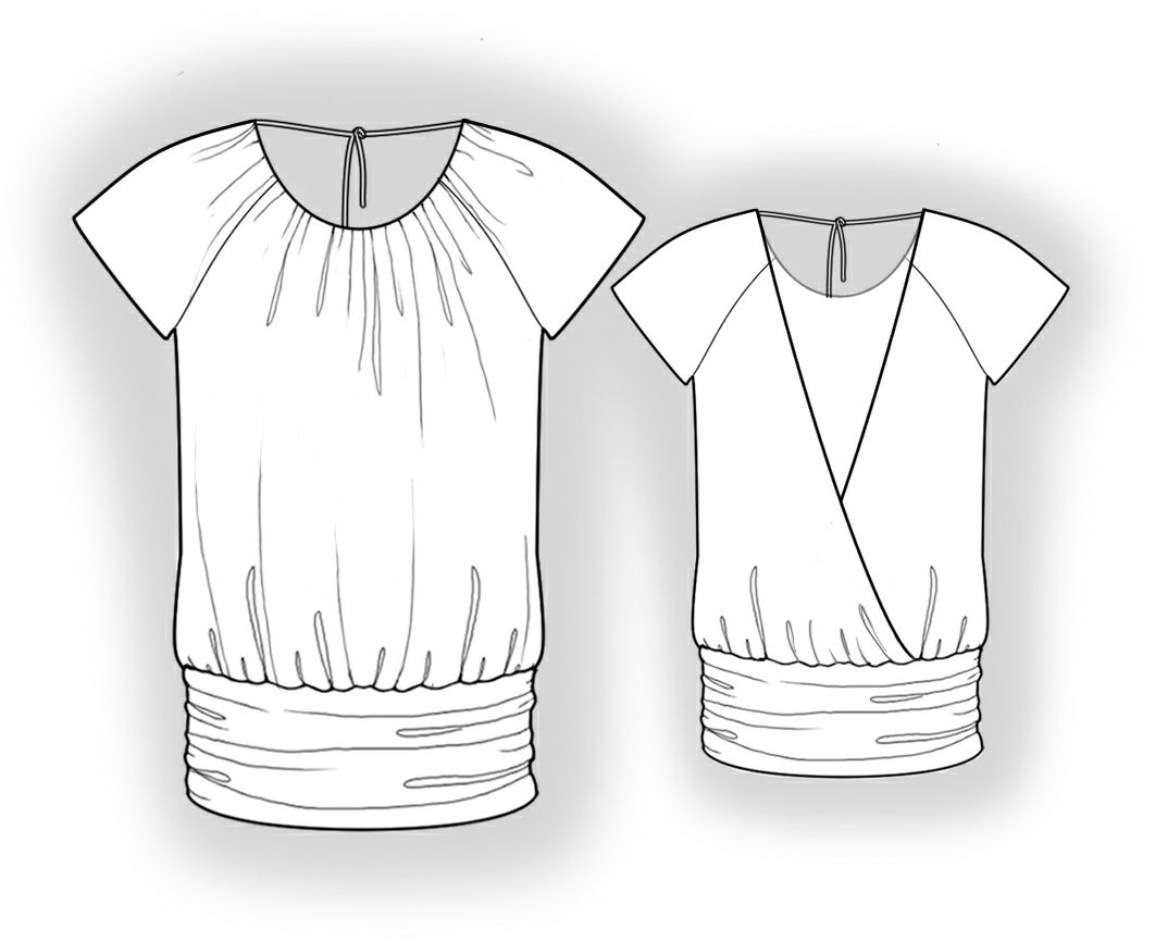 Tunic With Open Back - Sewing Pattern #4051. Made-to-measure sewing ...