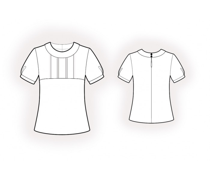 Blouse With Yoke - Sewing Pattern #4958. Made-to-measure sewing pattern ...