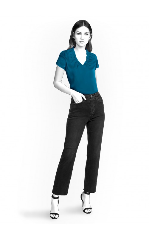 Blouse With Gathers - Sewing Pattern #4962. Made-to-measure sewing ...