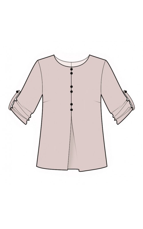 Blouse With Pleat - Sewing Pattern #2067. Made-to-measure sewing ...