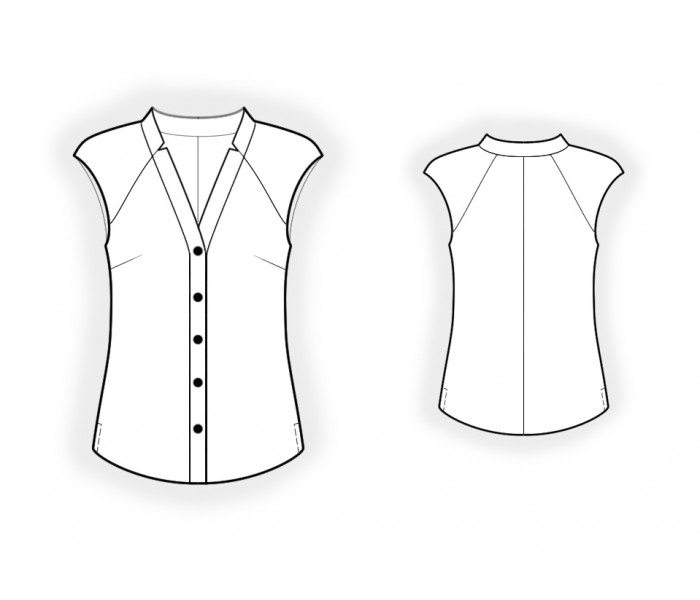 Blouse With Slanted Yoke - Sewing Pattern #2131. Made-to-measure sewing ...