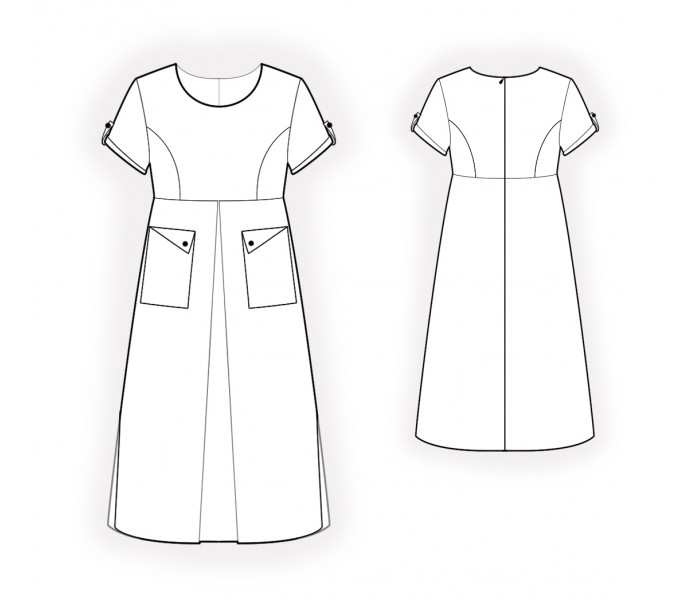 Long Dress - Sewing Pattern #2143. Made-to-measure sewing pattern from ...