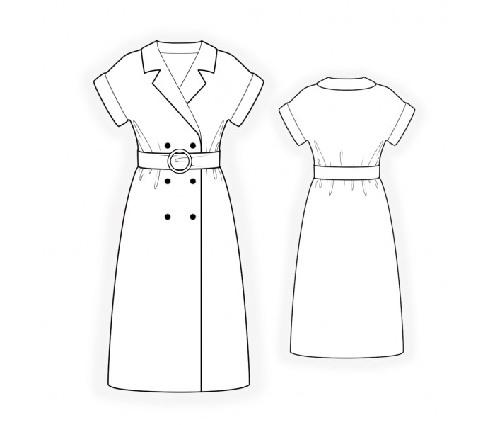 Dress With One-Piece Facing - Sewing Pattern #2146. Made-to-measure ...