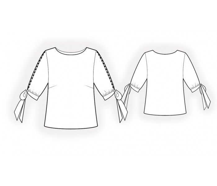 Blouse With Fitted Sleeves - Sewing Pattern #2150. Made-to-measure ...