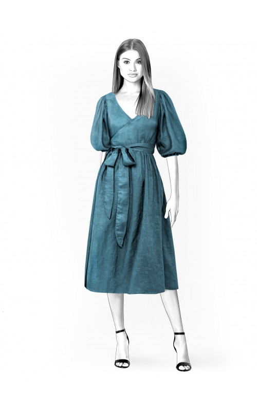 Dress With Wide Sleeve - Sewing Pattern #2168. Made-to-measure sewing ...