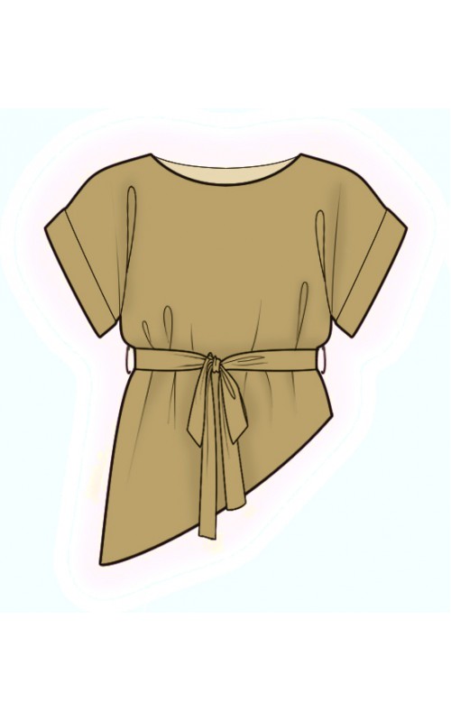 Blouse With Slanted Hem - Sewing Pattern #2187. Made-to-measure sewing ...